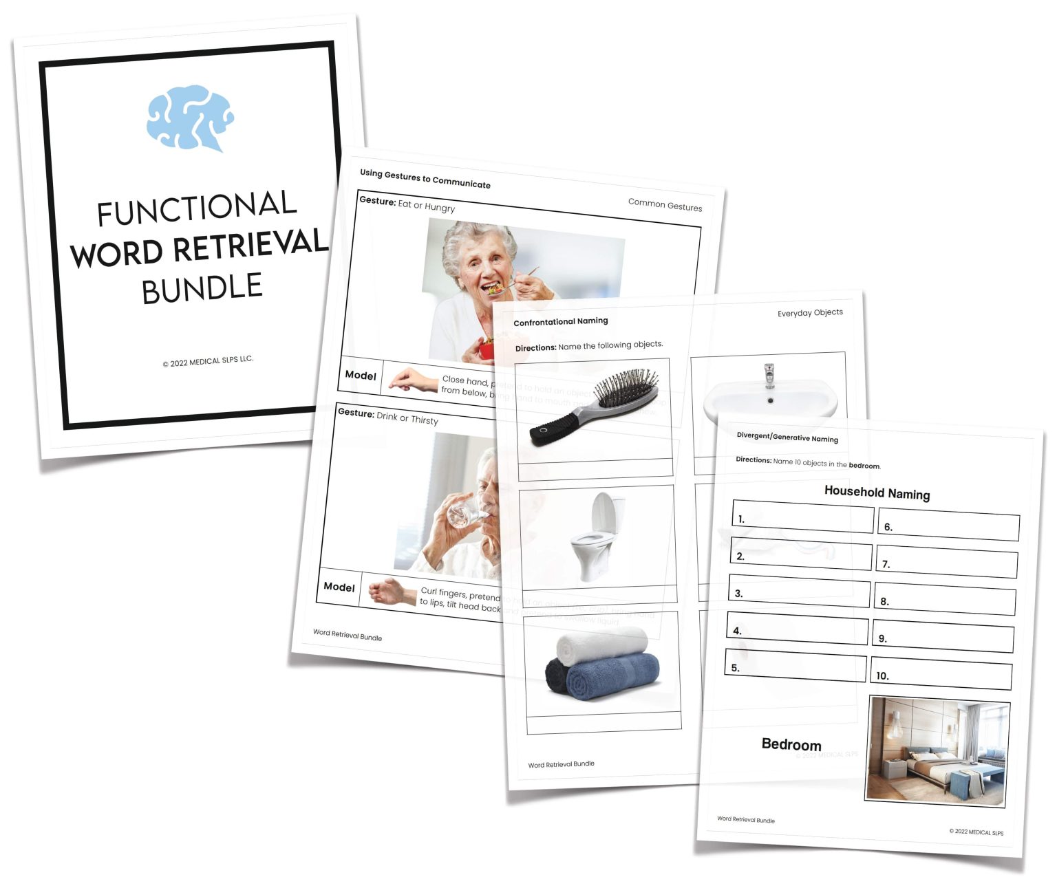 Word Retrieval Worksheets Bundle - Medical SLPs
