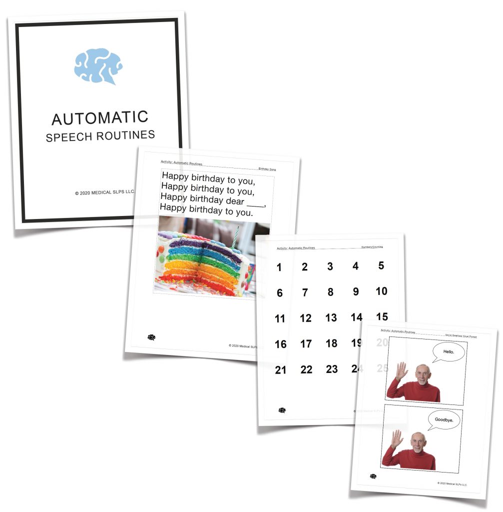 Cognitive Communication Speech Therapy Materials - Medical SLPs