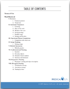 confrontational naming - Medical SLPs