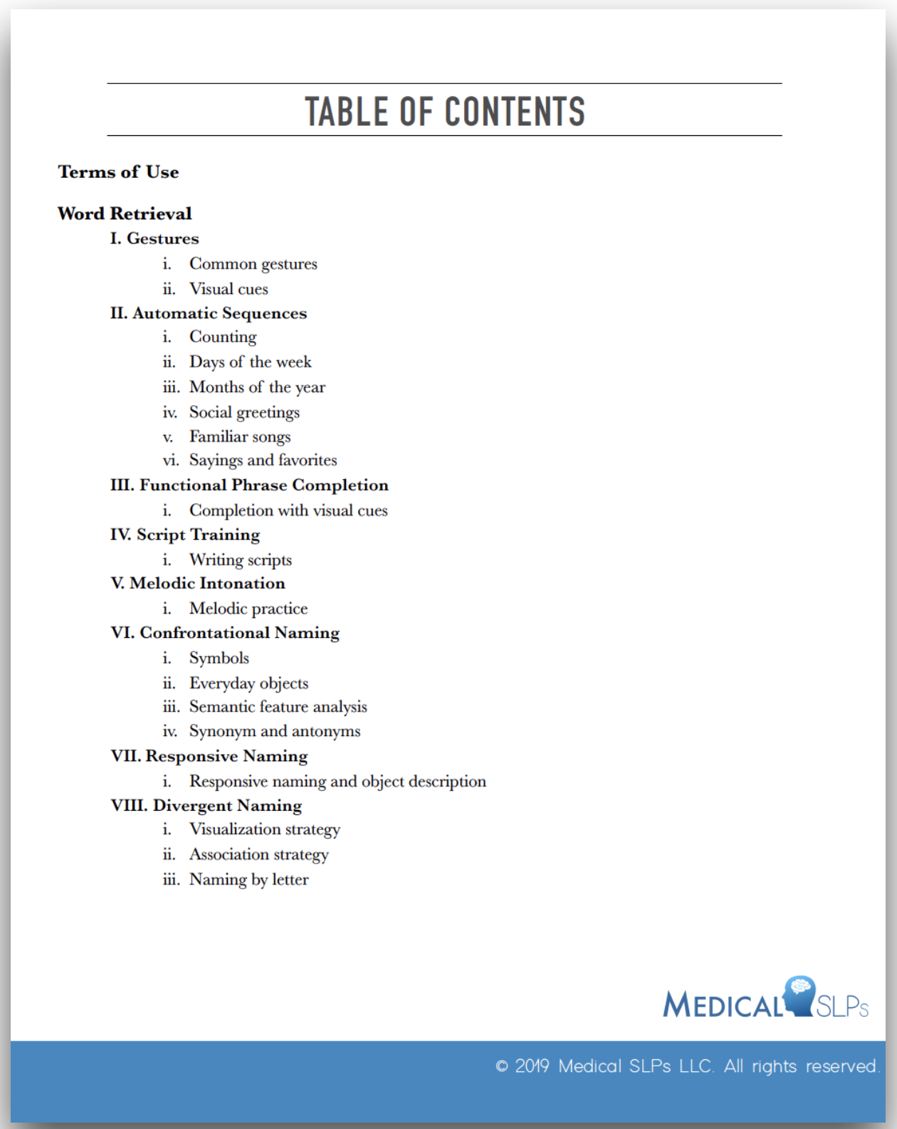 phrase completion - Medical SLPs