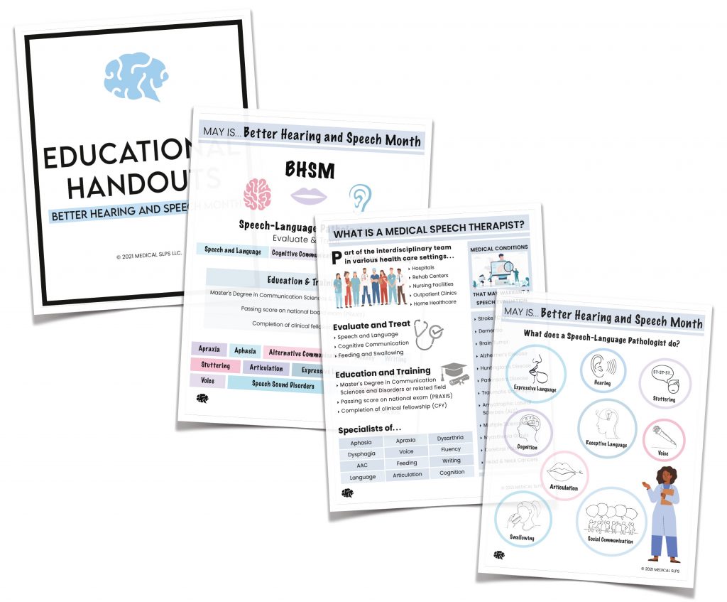 Handout: May is Better Hearing & Speech Month (BHSM) - Medical SLPs