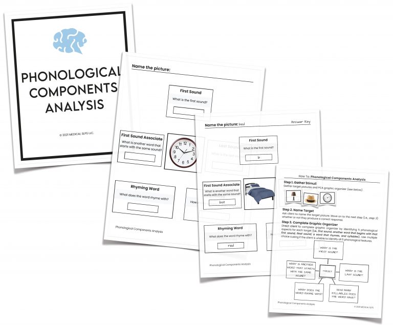 Phonological Components Analysis (PCA) Packet: Aphasia Treatment ...